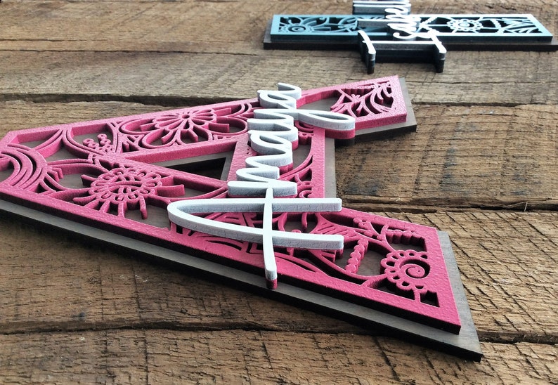 Monogram Letter With Name Nursery Name Sign Personalized - Etsy