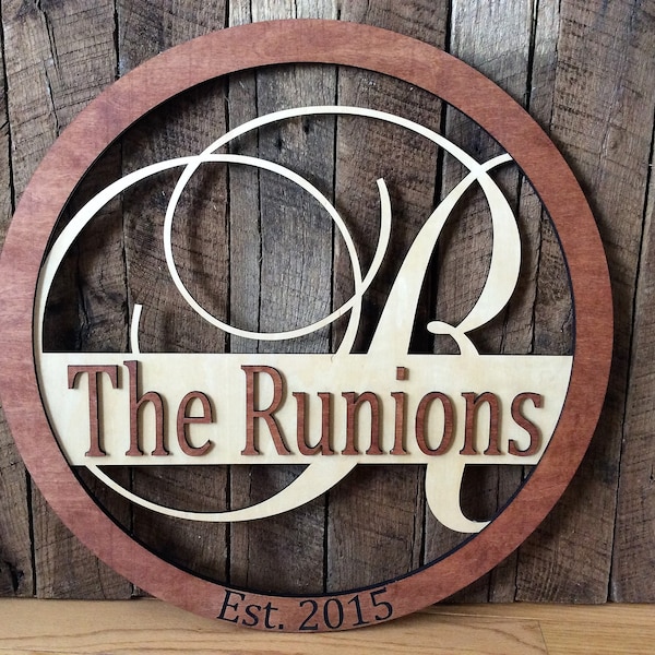 Last Name Monogram - Etsy