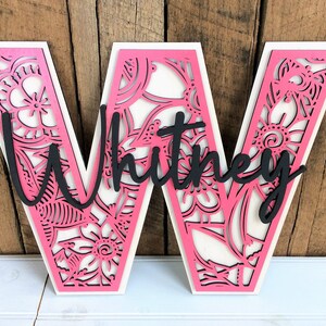 Last Name Letter Monogram, Custom Wedding Decor Sign, Wall Initial With ...