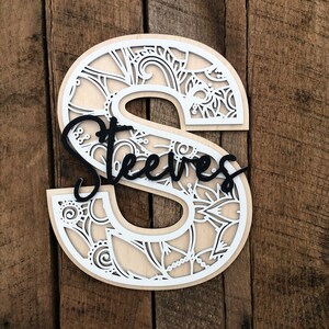 Last Name Letter Monogram, Custom Wedding Decor Sign, Wall Initial With ...