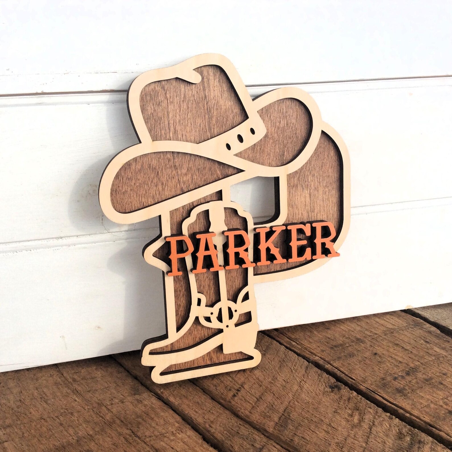 Western Nursery Name Sign, Rustic Cowboy Monogram, Birch Wood Decor - Etsy