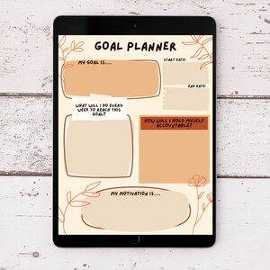 Goal Planner Printable, Goal Planner Digital PDF, Daily Goal Planner ...