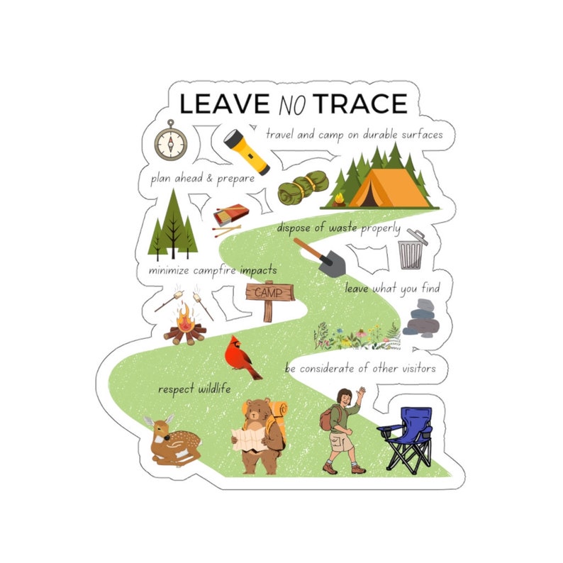 Leave No Trace Die-cut Stickers, Outdoorsy Stickers - Etsy