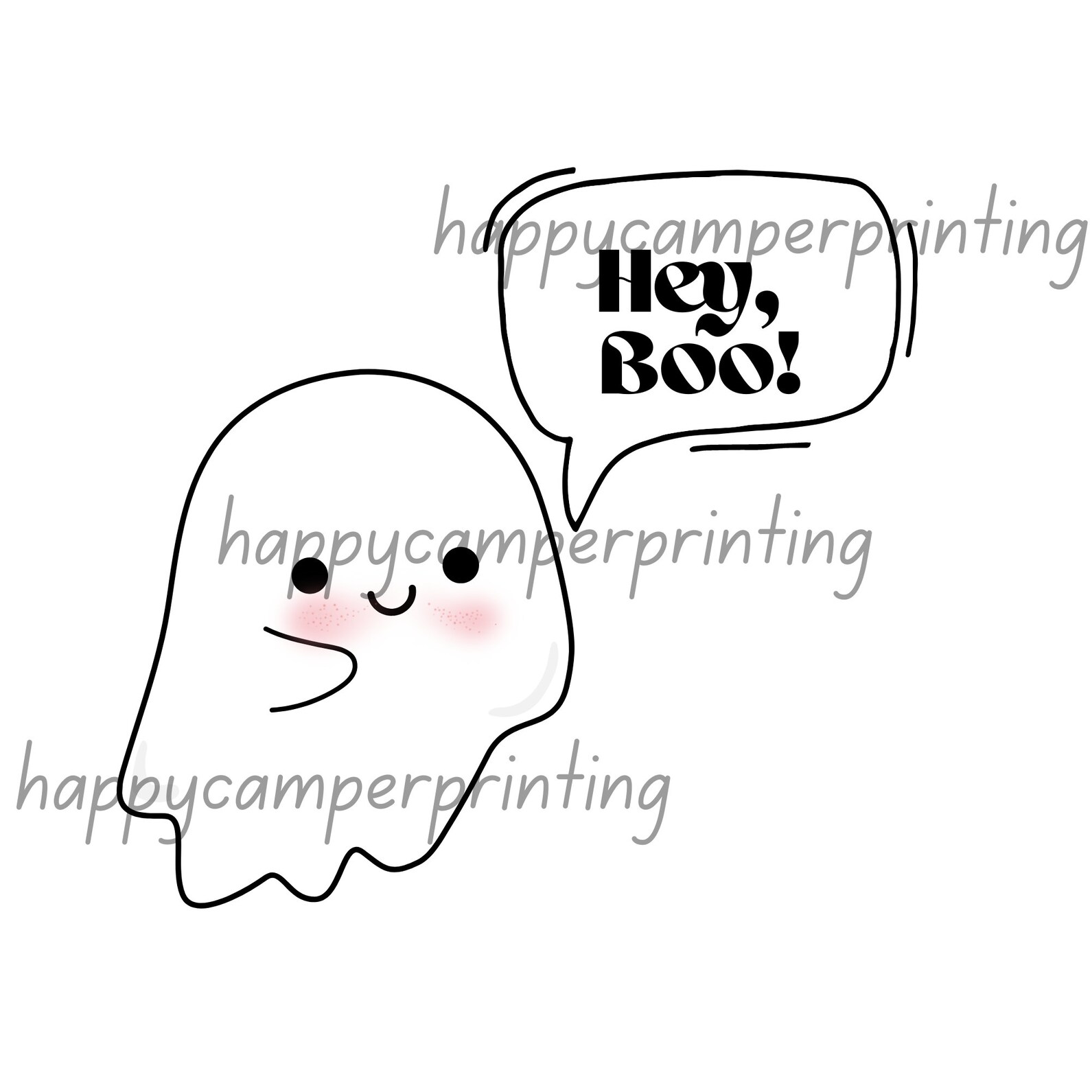 Blushing Ghost Hey Boo SVG, Ghost Hey Boo PNG, JPG, Cricut, Halloween ...