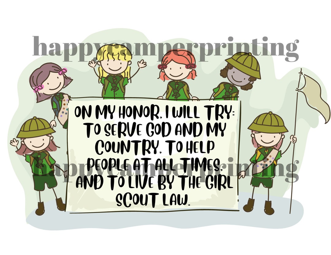 Girl Scout Promise Flyer, Girl Scout Printable, Girl Scout Instant ...