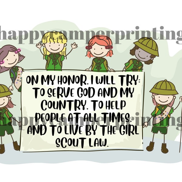 Girl Scout Promise Printable - Etsy