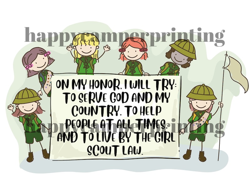 Girl Scout Promise Flyer, Girl Scout Printable, Girl Scout Instant ...