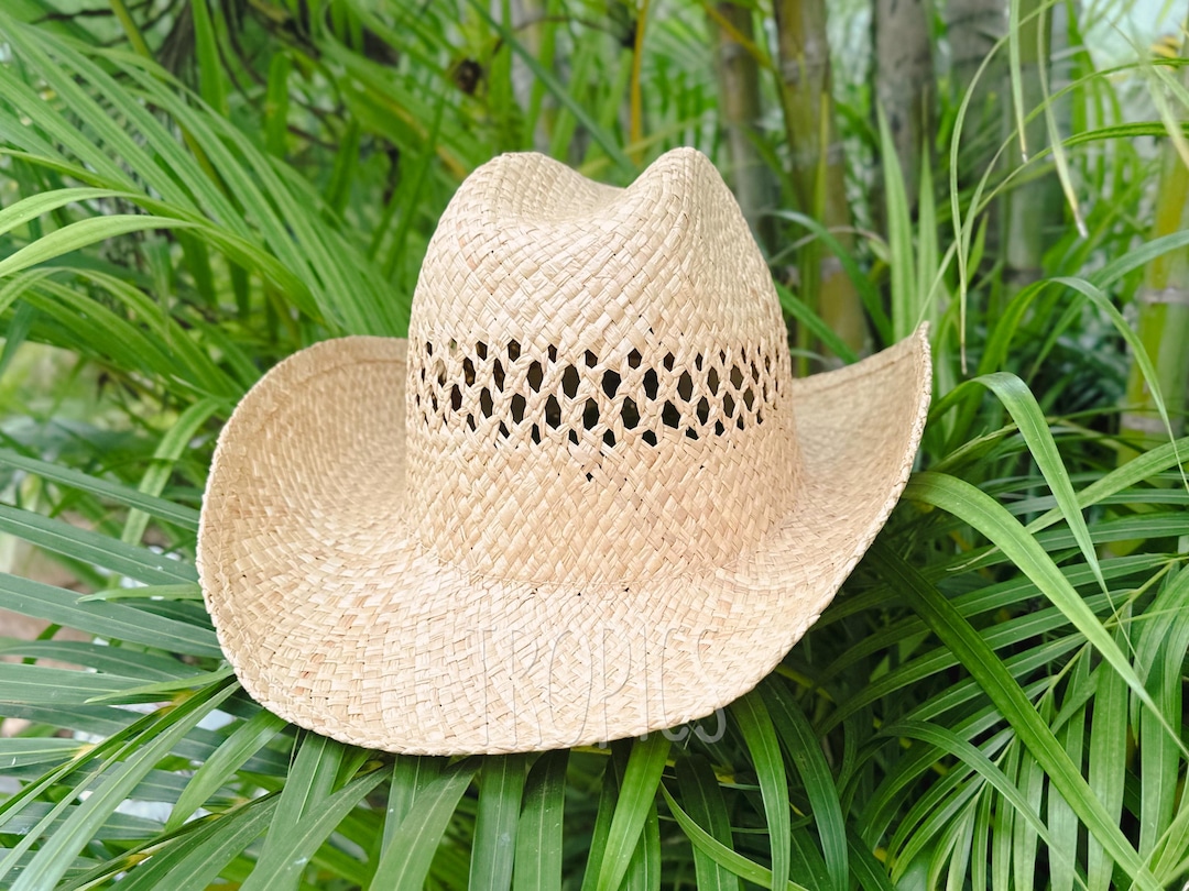 Unisex "paniolo" Cowboy Hat W/optional Anthurium Flower // Straw ...
