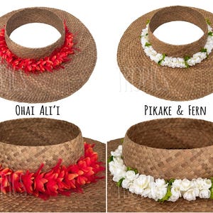 Haku Lei Hat Adornment // Silk Lei Pāpale // Forever Lei // Faux Flower ...