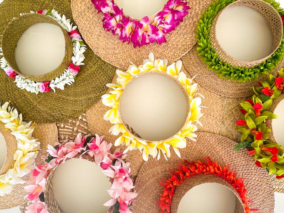 Haku Lei Hat Adornment // Silk Lei Pāpale // Forever Lei // Faux Flower ...