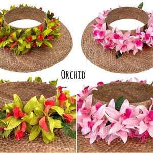 Haku Lei Hat Adornment // Silk Lei Pāpale // Forever Lei // Faux Flower ...