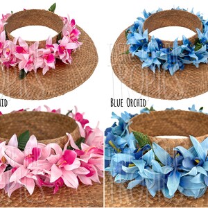 Haku Lei Hat Adornment // Silk Lei Pāpale // Forever Lei // Faux Flower ...