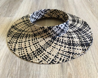 Black Crownless Hat - Etsy