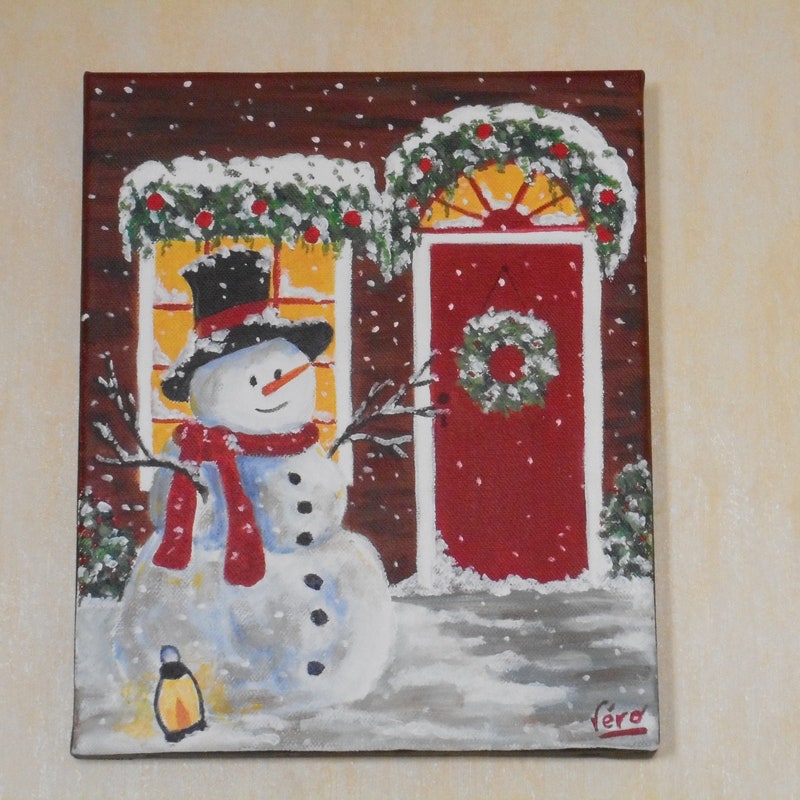 Christmas Acrylic Painting - Etsy