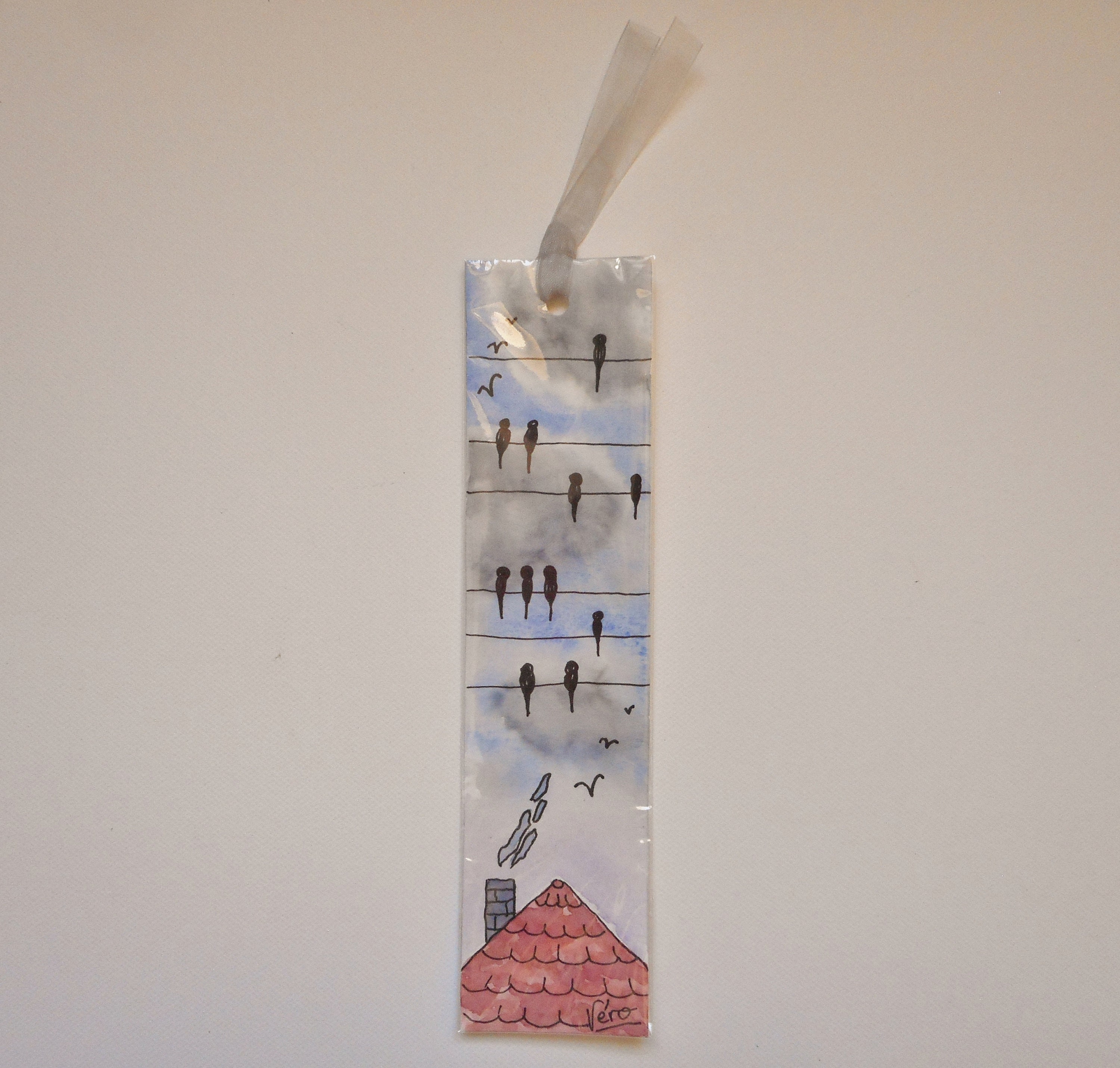 Bookmark Birds on a Thread in Watercolor and Laminated or - Etsy