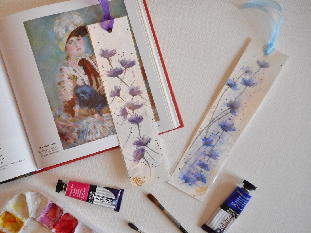 Original and Laminated Watercolor Flower Bookmark or Flower Bookmark ...