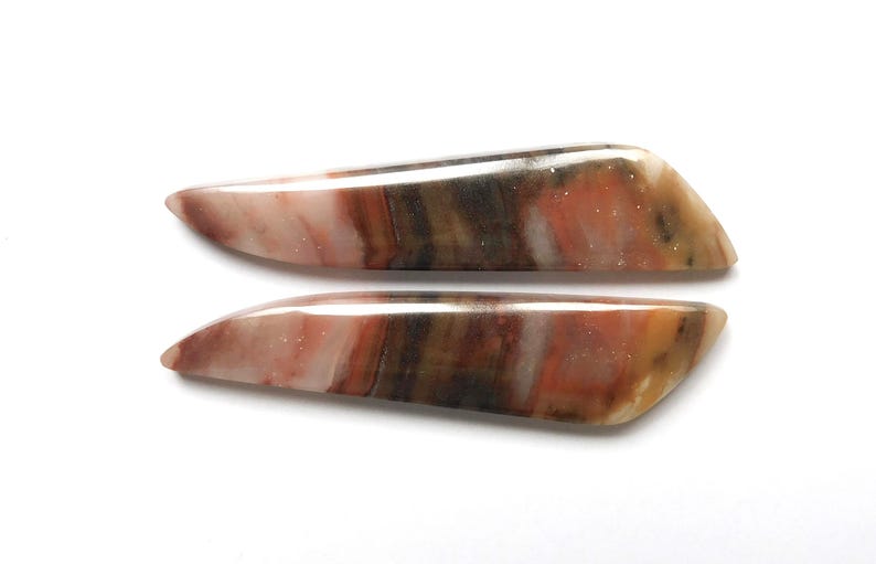 60.70 Cts Natural Jasper Match Pair Gemstone 57.5X12.8MM YC18 - Etsy