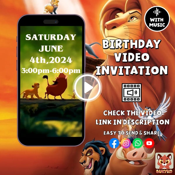 Simba Animated Invitation - Etsy