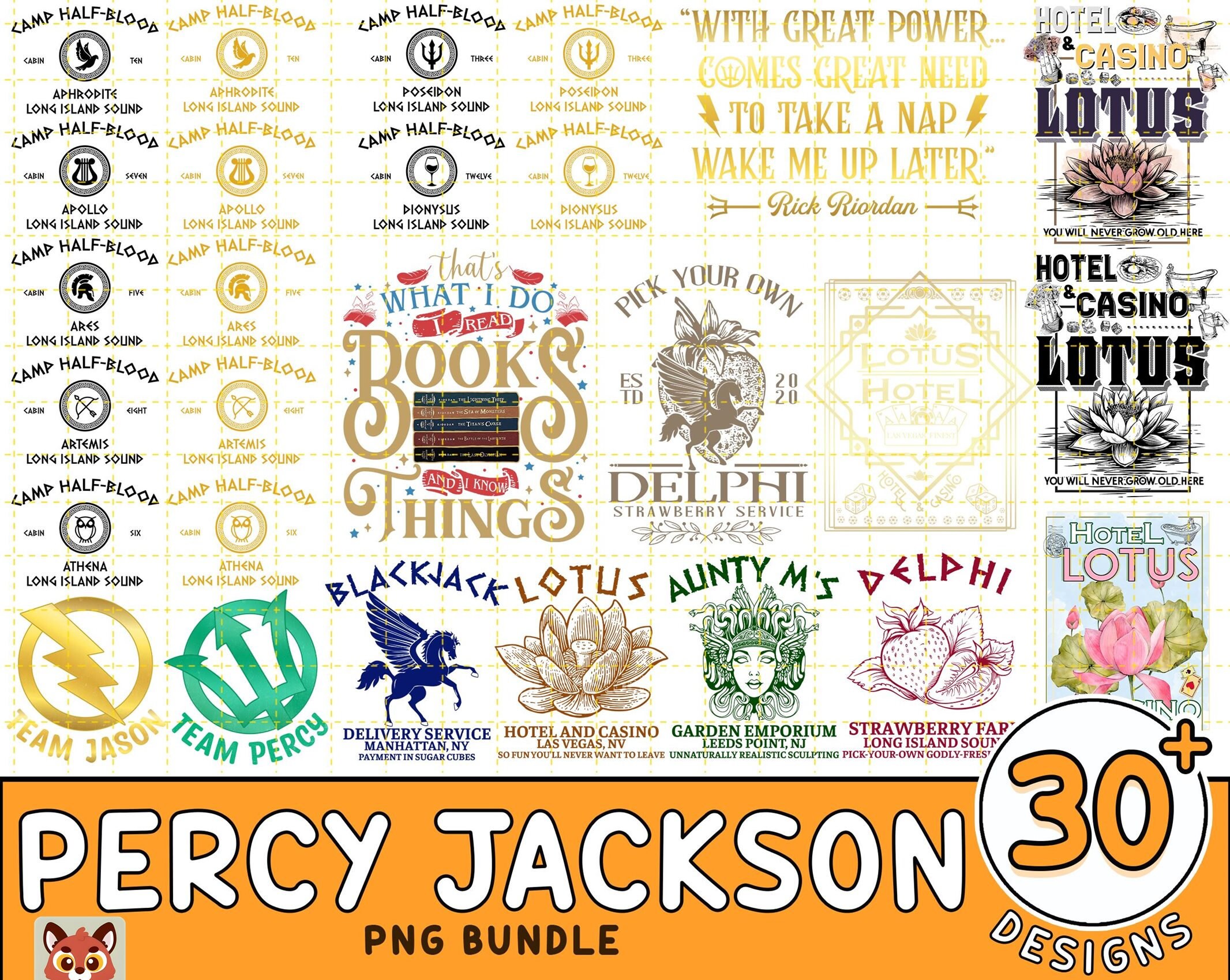 Percy Jackson Bookish PNG Bundle Camp Half-blood Instant Download Camp ...