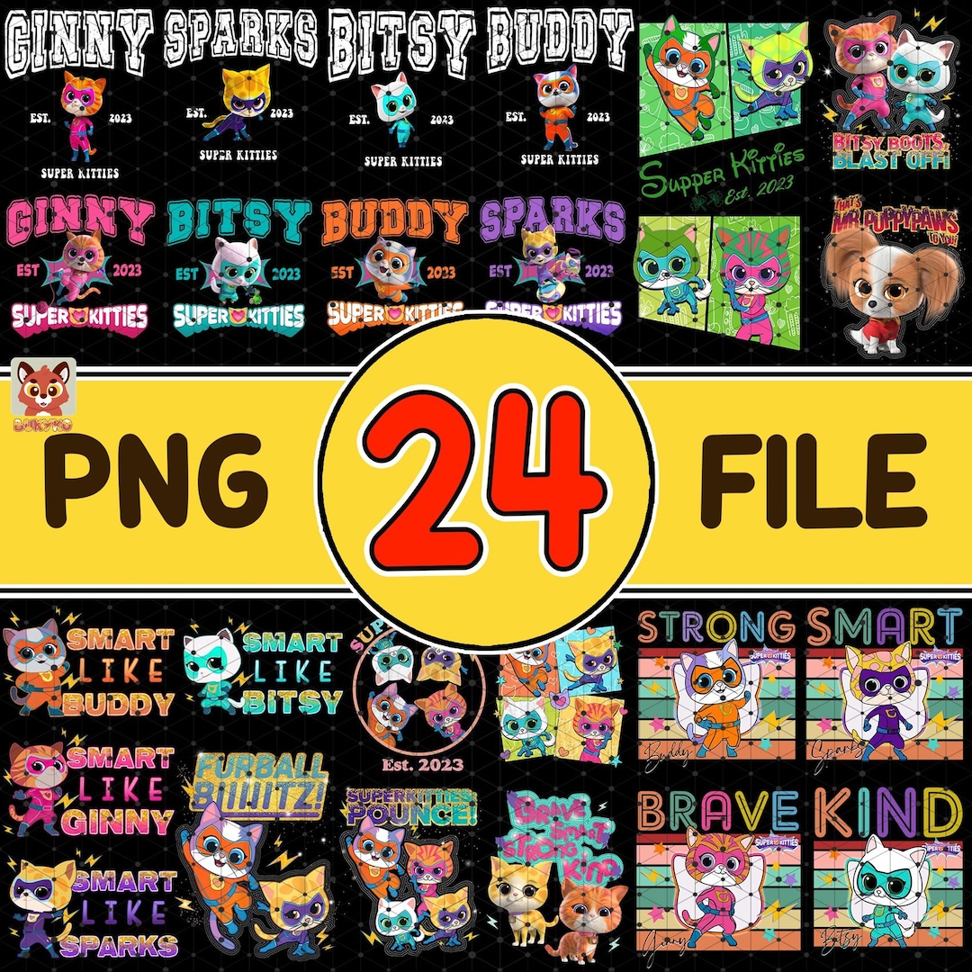 Super Kitties Png Bundle, Super Cat Png Sublimation Design, Kitties Png ...