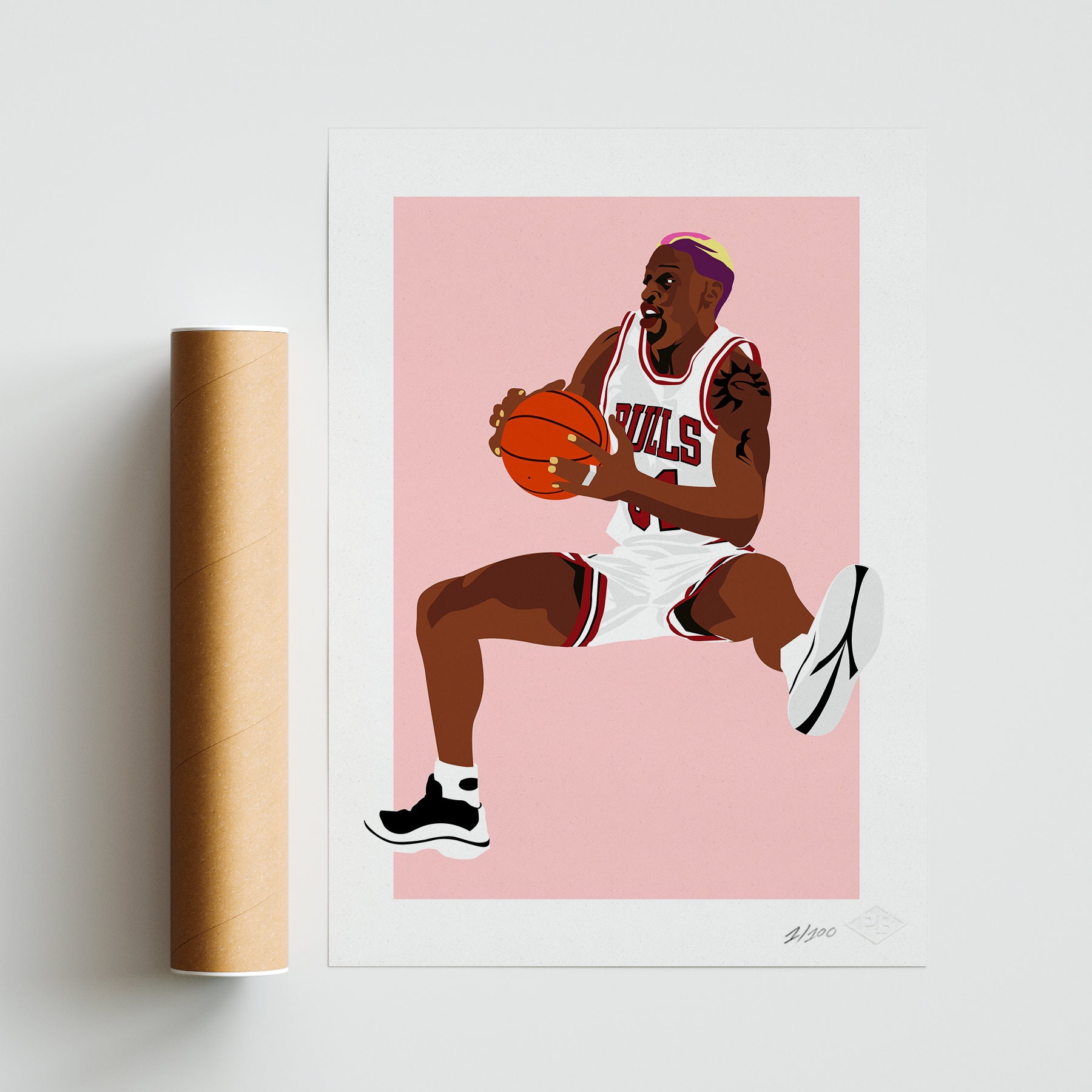 Dennis Rodman Bulls Limited Edition Art print. Premiere Base | Etsy