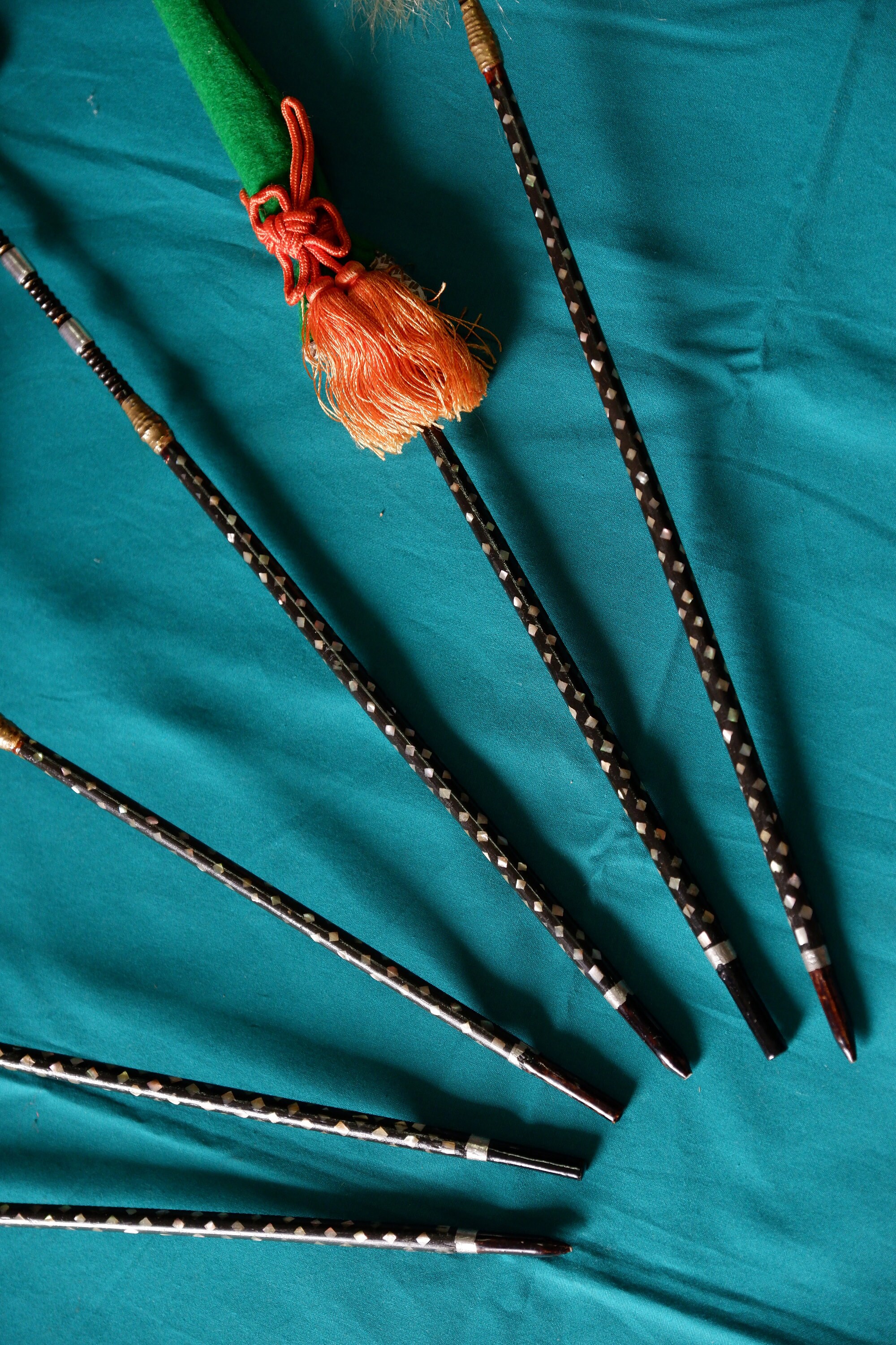 Antique Japanese Miniature Weapons and War Banners Display Set Meiji ...