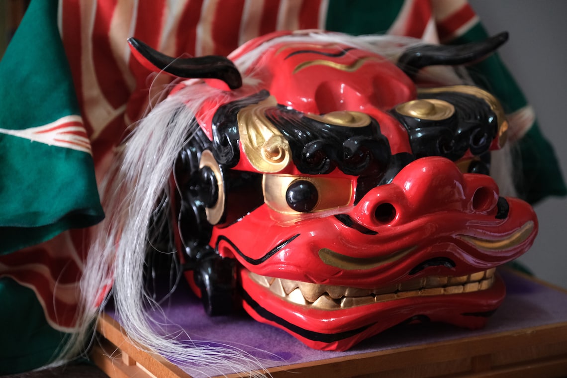 Vintage Japanese Shishimai Lion Dance Mask Authentic - Etsy