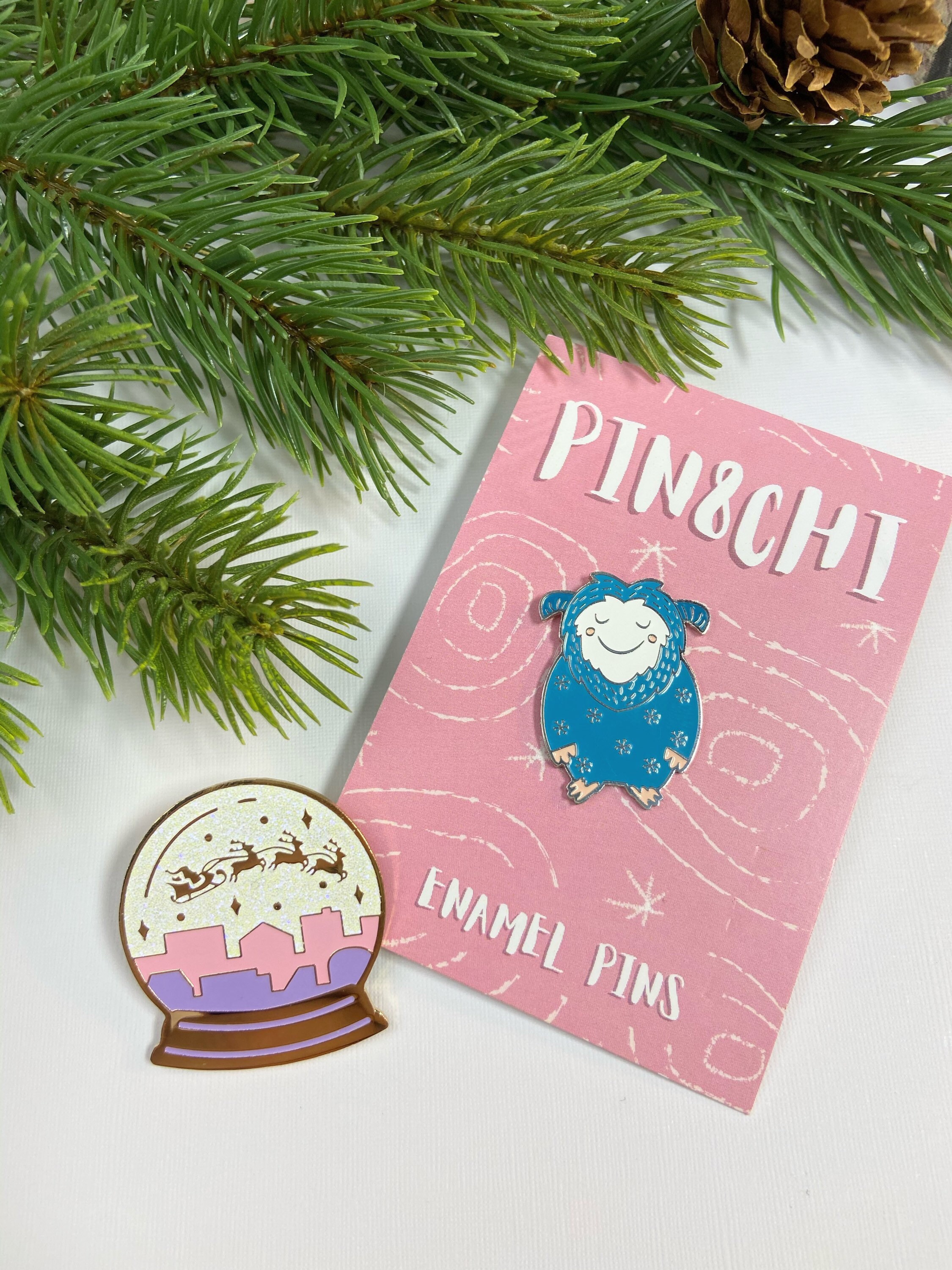 Snow Globe Enamel Pin Christmas Gold Brooch Winter Magic - Etsy