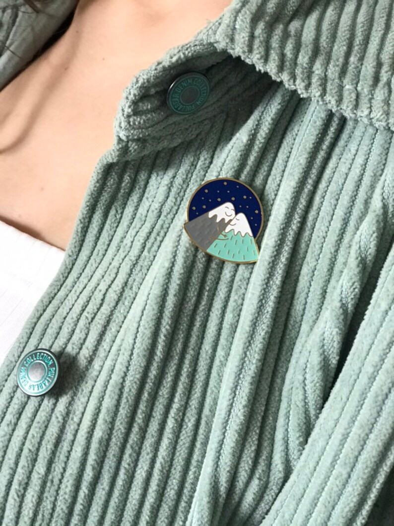 Enamel Pin Mountains Love Adventure Hiking Badge Couple Gift - Etsy