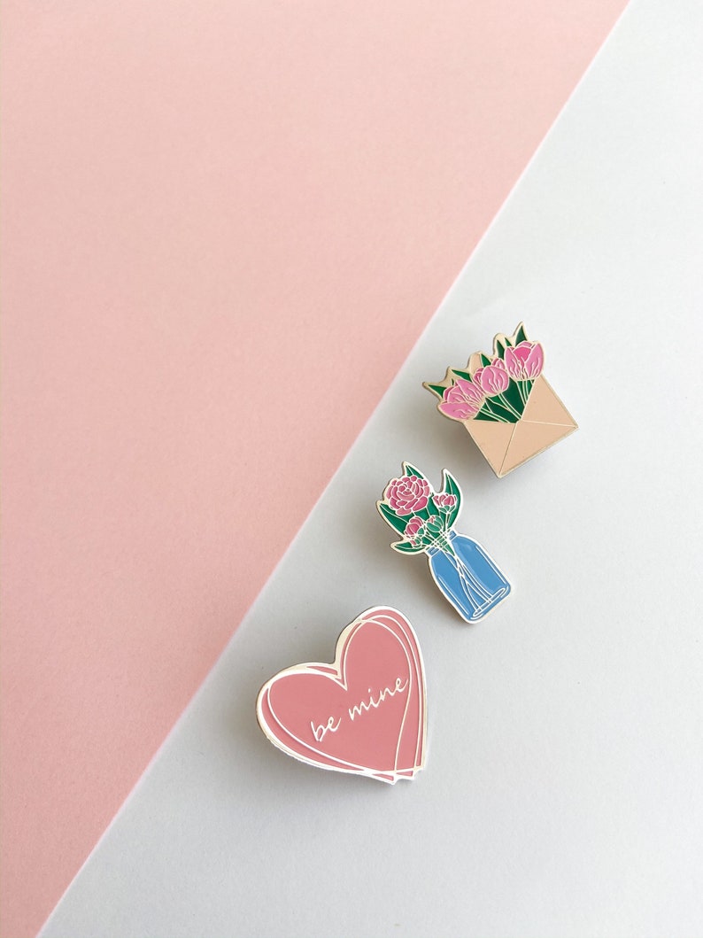 Peonies Enamel Pin, Vase With Flowers Pin, Mother’s Day Pin, Roses ...