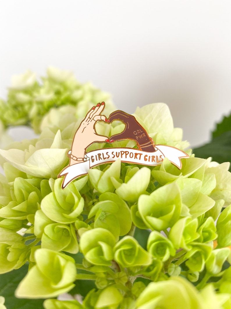 Girls Support Girls Enamel Pin Feminist Enamel Pins - Etsy