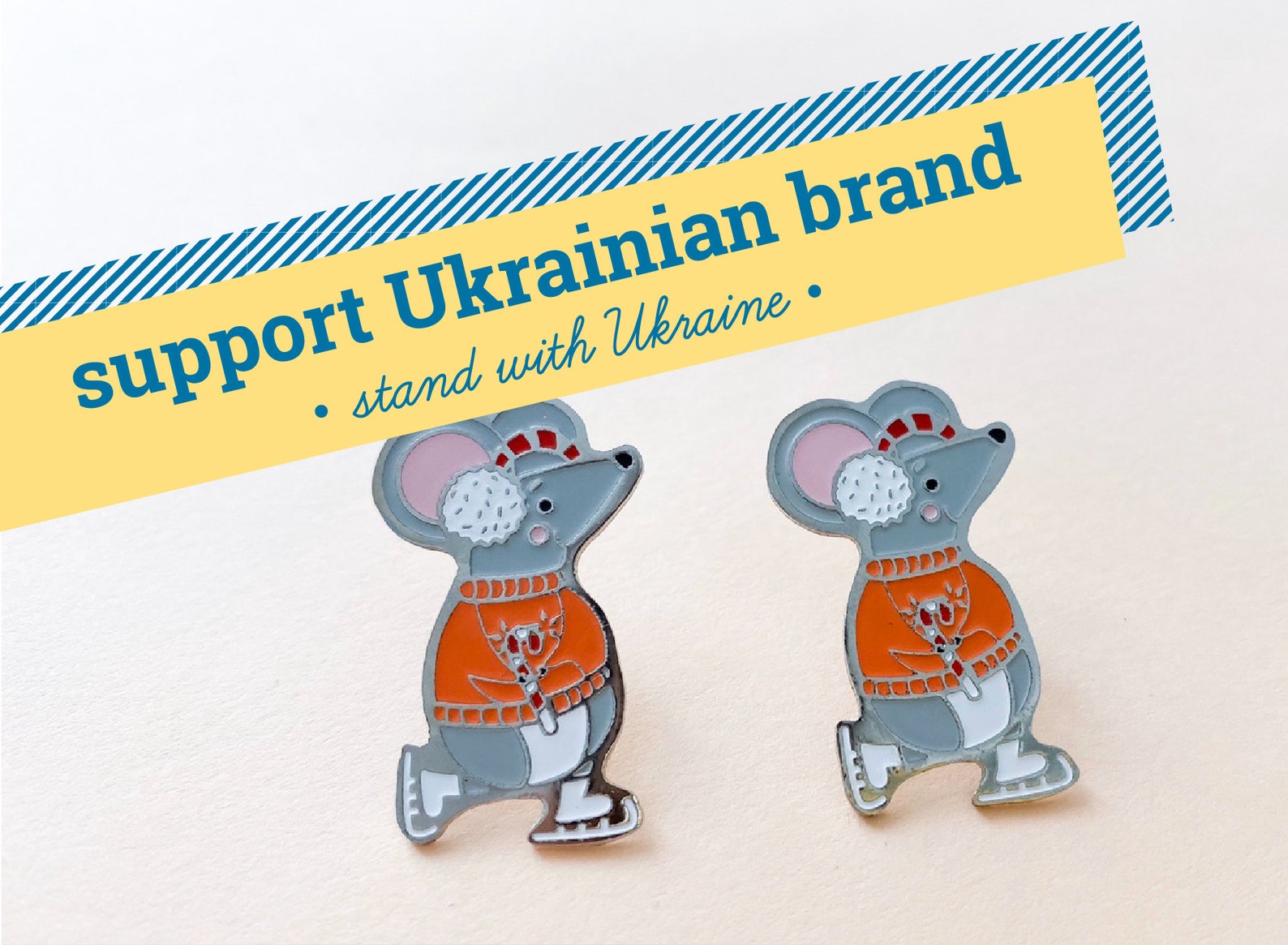 Mice Ice Skating Enamel Pin Gray Mouse Pin Cute Enamel Pin - Etsy