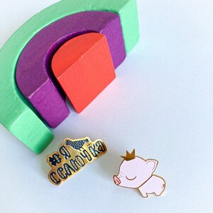 Cute Pig Enamel Pin, Princess Pin, Pink Piglet Festive Badge, Piggy ...