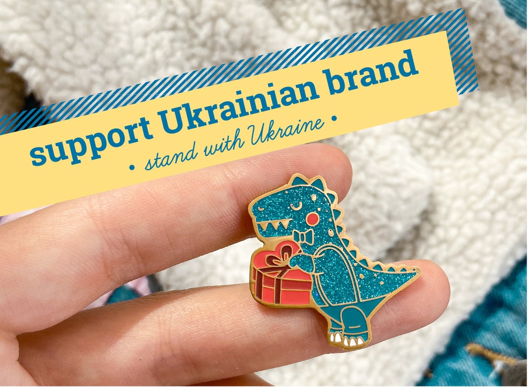 Dinosaur Enamel Pin, Cute Dino Lapel Pin, Sparkling Enamel Pin Badge ...