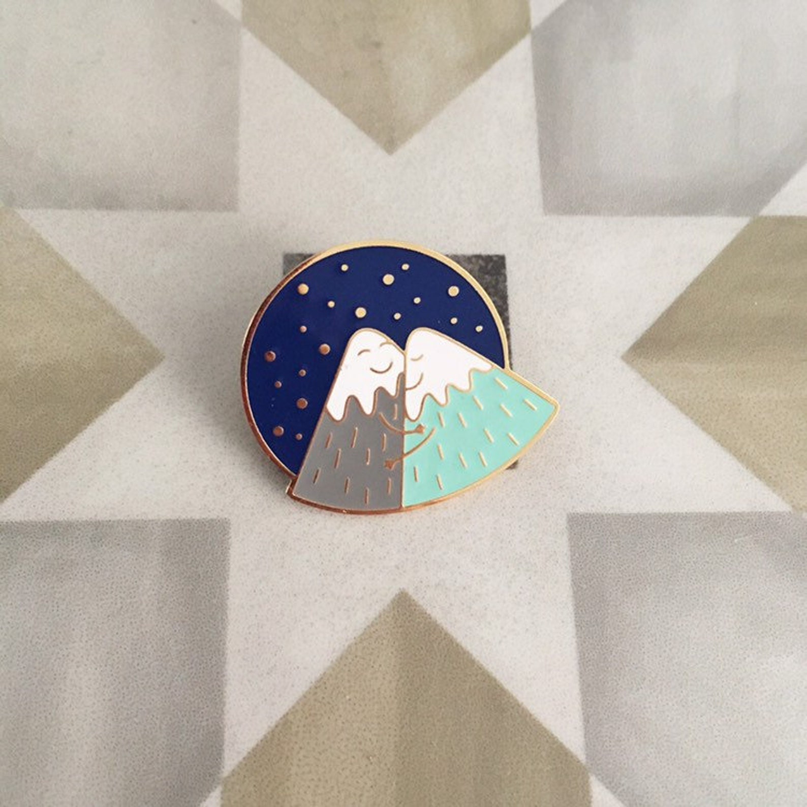 Enamel Pin Mountains Love Adventure Hiking Badge Couple Gift - Etsy
