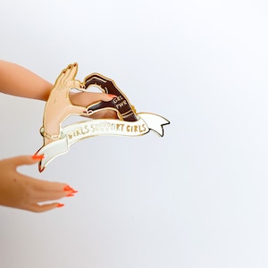 Girls Support Girls Enamel Pin, Feminist Enamel Pins, International ...