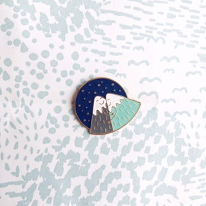 Enamel Pin Mountains Love, Adventure Hiking Badge, Couple Gift Idea ...