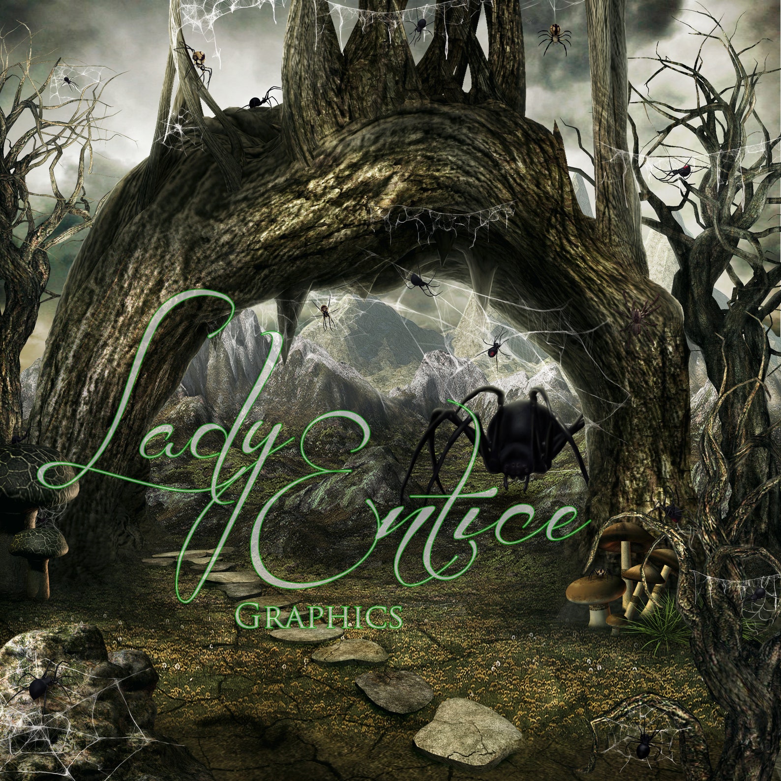 Spider Backdrop Digital Background Fantasy Horror Pre - Etsy