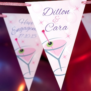 Handmade Engagement Bunting - Personalised Silver Engagement Banner ...