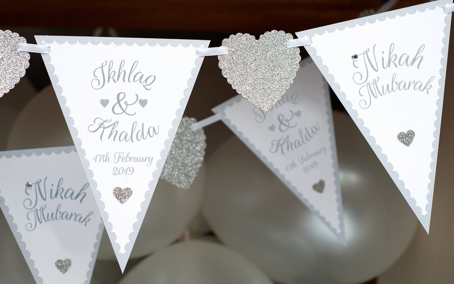 Nikkah Mubarak Bunting Banner Personalised Handmade Nikah Garland ...