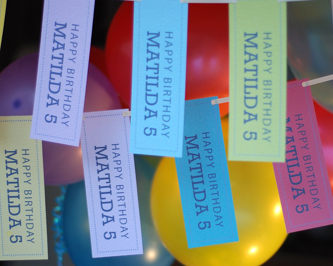 Personalized Birthday Cupcake Flags - 18 Toppers - Contemporary Oval ...