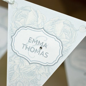 Handmade Engagement Bunting - Personalised Silver Engagement Banner ...