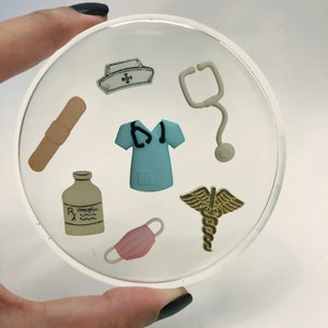 Healthcare Worker, Nurse Coaster, Doctor Coaster, Resin Coaster, Single ...