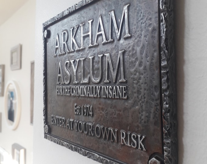 Arkham Asylum 3D Printed Sign various Villain Options - Etsy UK