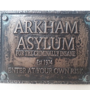 Arkham Wall Plaque - Etsy