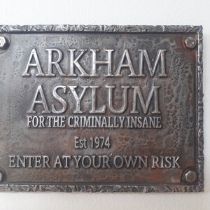 Arkham Wall Plaque - Etsy