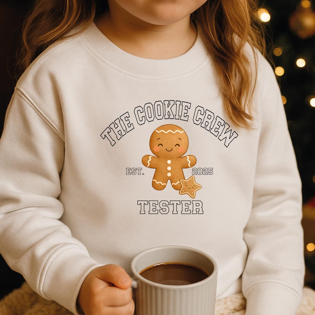 Gingerbread Cookie Squad Kids Sweatshirt, Cookie Tester Holiday Shirt ...