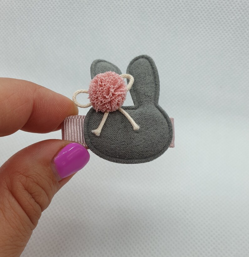Rabbit Hair Clip, Bunny Hair Clip, Lined Alligator Hair Clip, Baby ...
