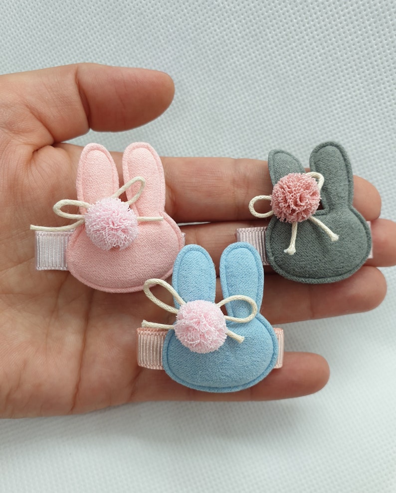 Rabbit Hair Clip, Bunny Hair Clip, Lined Alligator Hair Clip, Baby ...