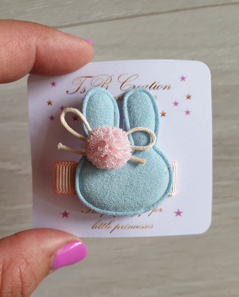 Bunny Hair Clip, Baby Girl Alligator Clip, Fabric Rabbit - Etsy